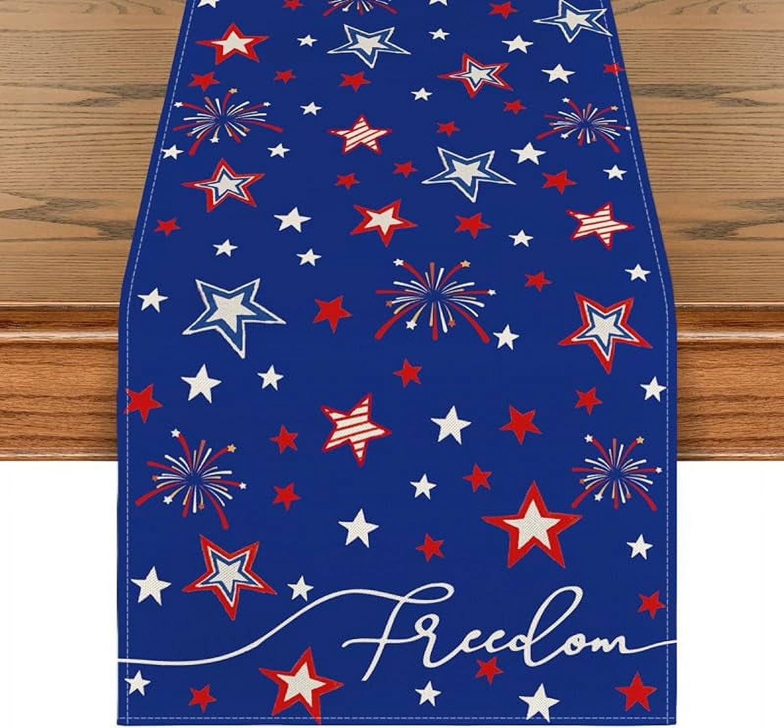 Artoid Mode Patriotic Freedom Stars 4th of July Table Runner, Memorial ...