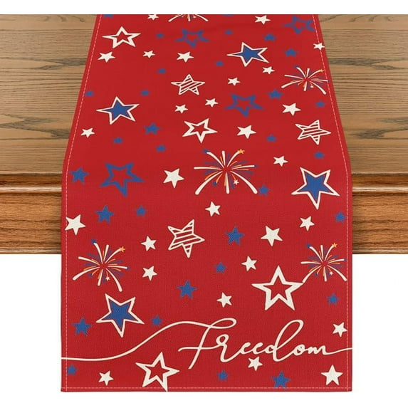 Artoid Mode Patriotic Freedom Stars 4th of July Table Runner, Memorial ...