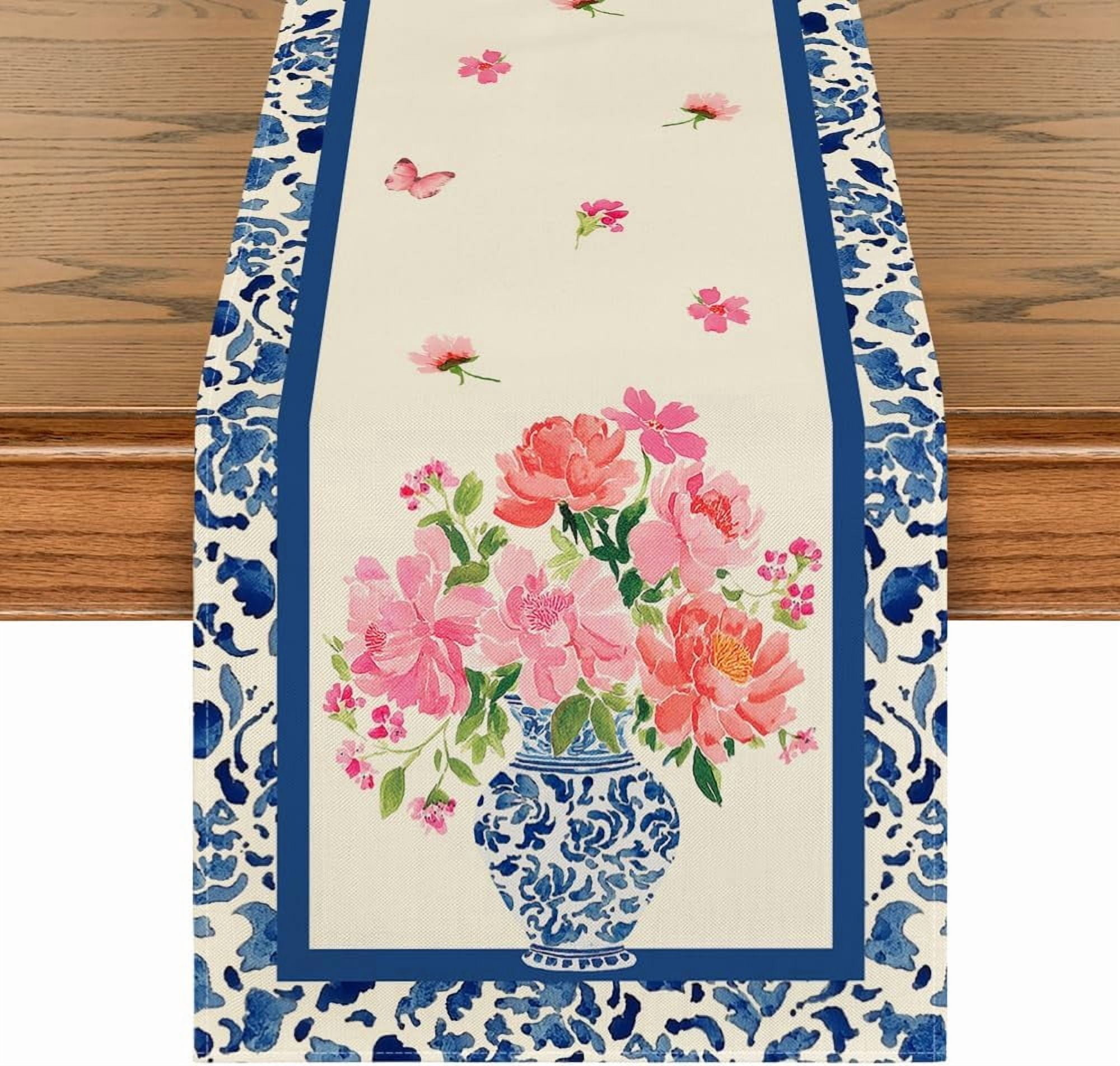 Artoid Mode Peony Blue and White Porcelain Vase 210 GSM Summer Table ...