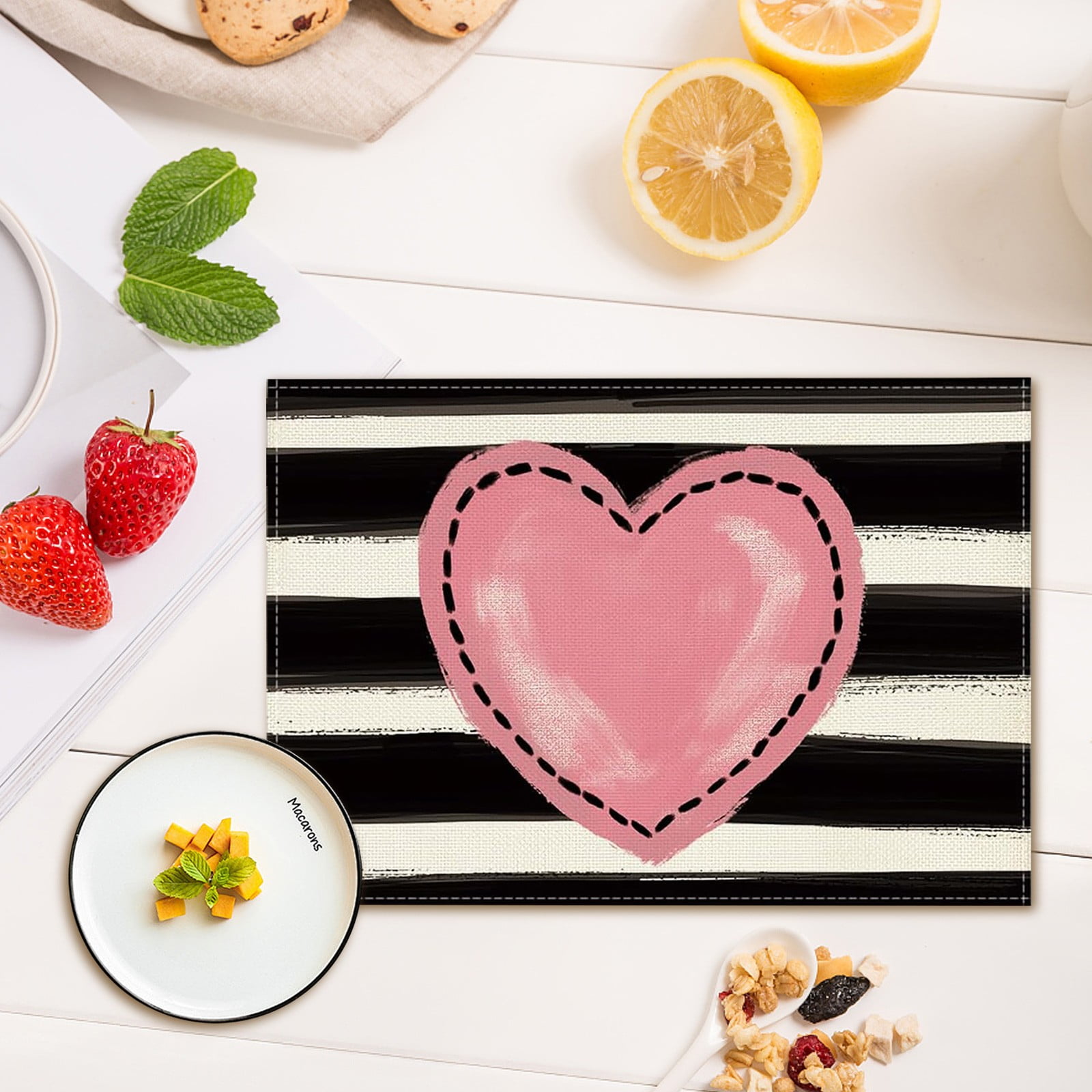 Artoid Mode Red Love Valentines Day Placemats Set Of Wedding Holiday ...