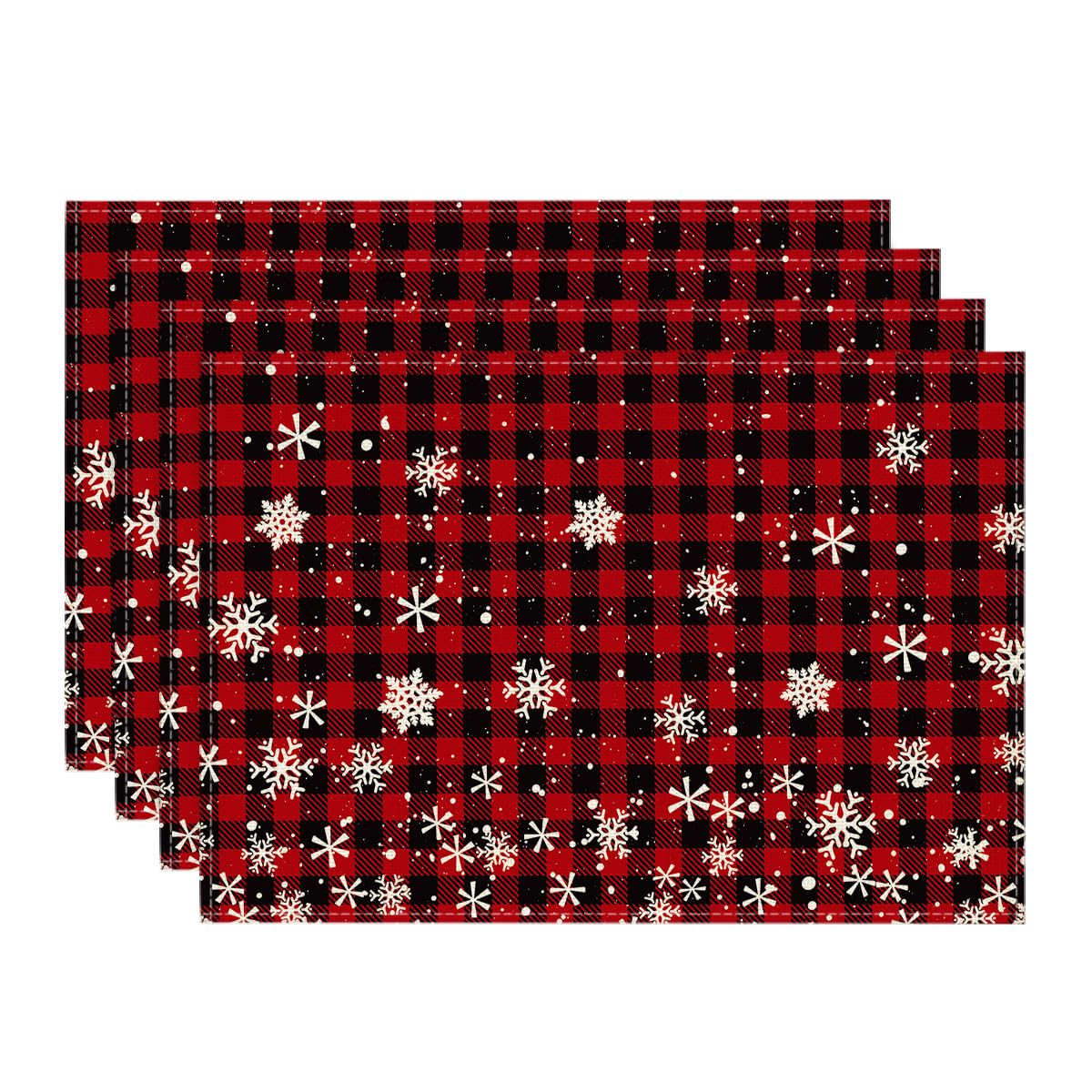 Simply Daisy 18" x 14" Christmas Stars 1 Geometric Print Placemats, Set ...