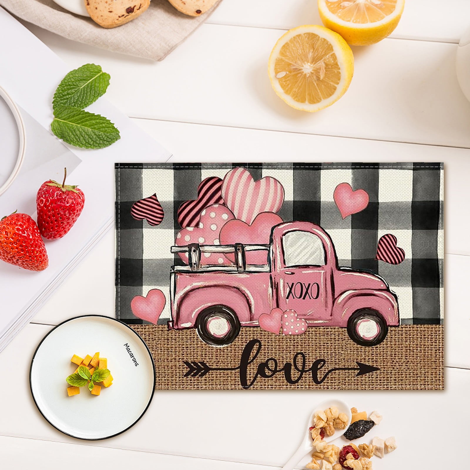 Artoid Mode Valentine's Day Placemat Red Love Wedding Holiday Table Mat ...
