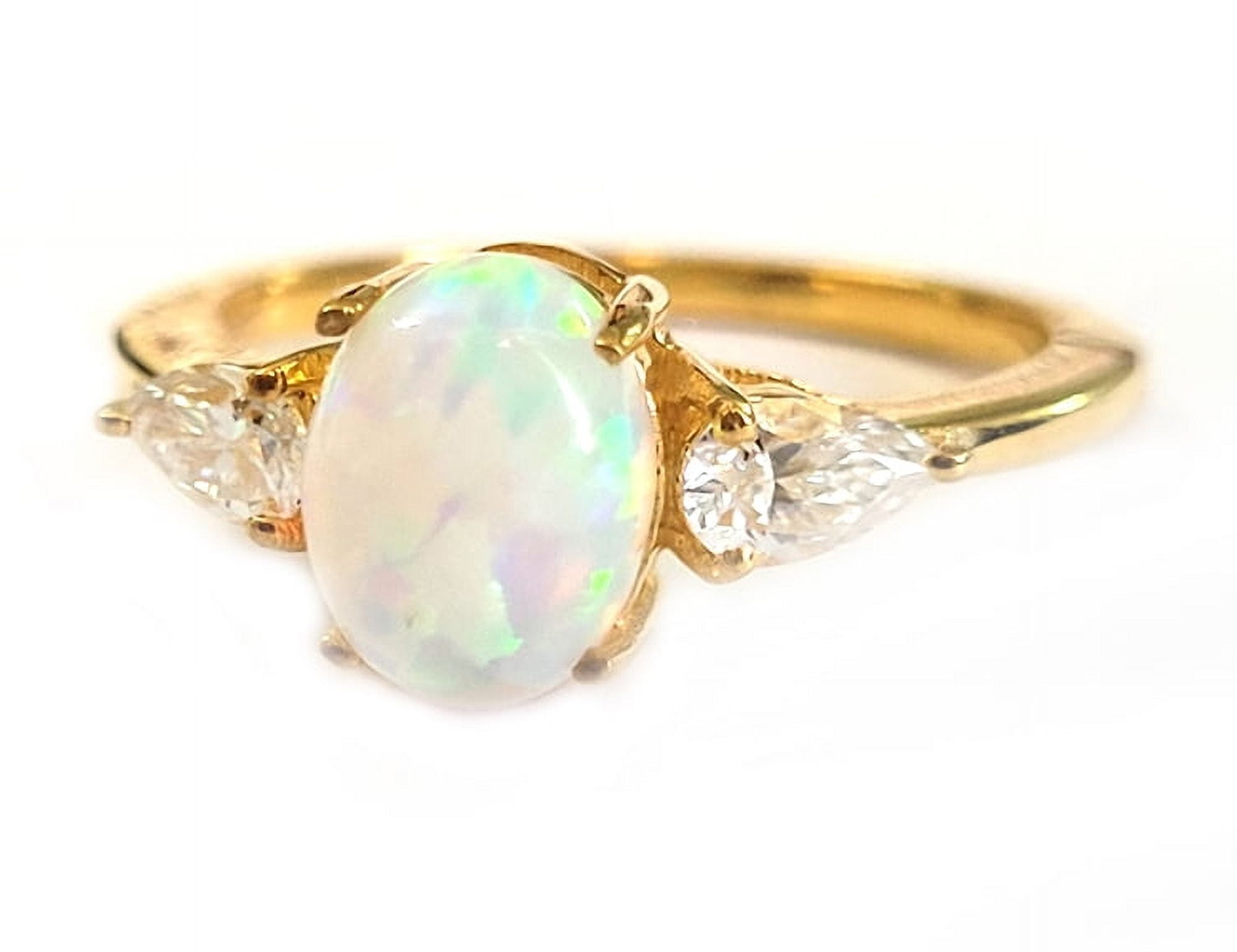 ArtpalaceByMitika Australian Oval Cut Opal Engagement Ring, Unique 925 ...