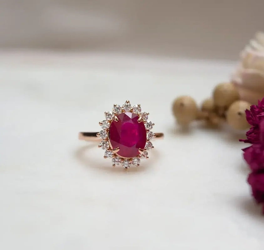 ArtpalaceByMitika Lab Created Ruby Engagement Ring, Unique 925 Sterling ...