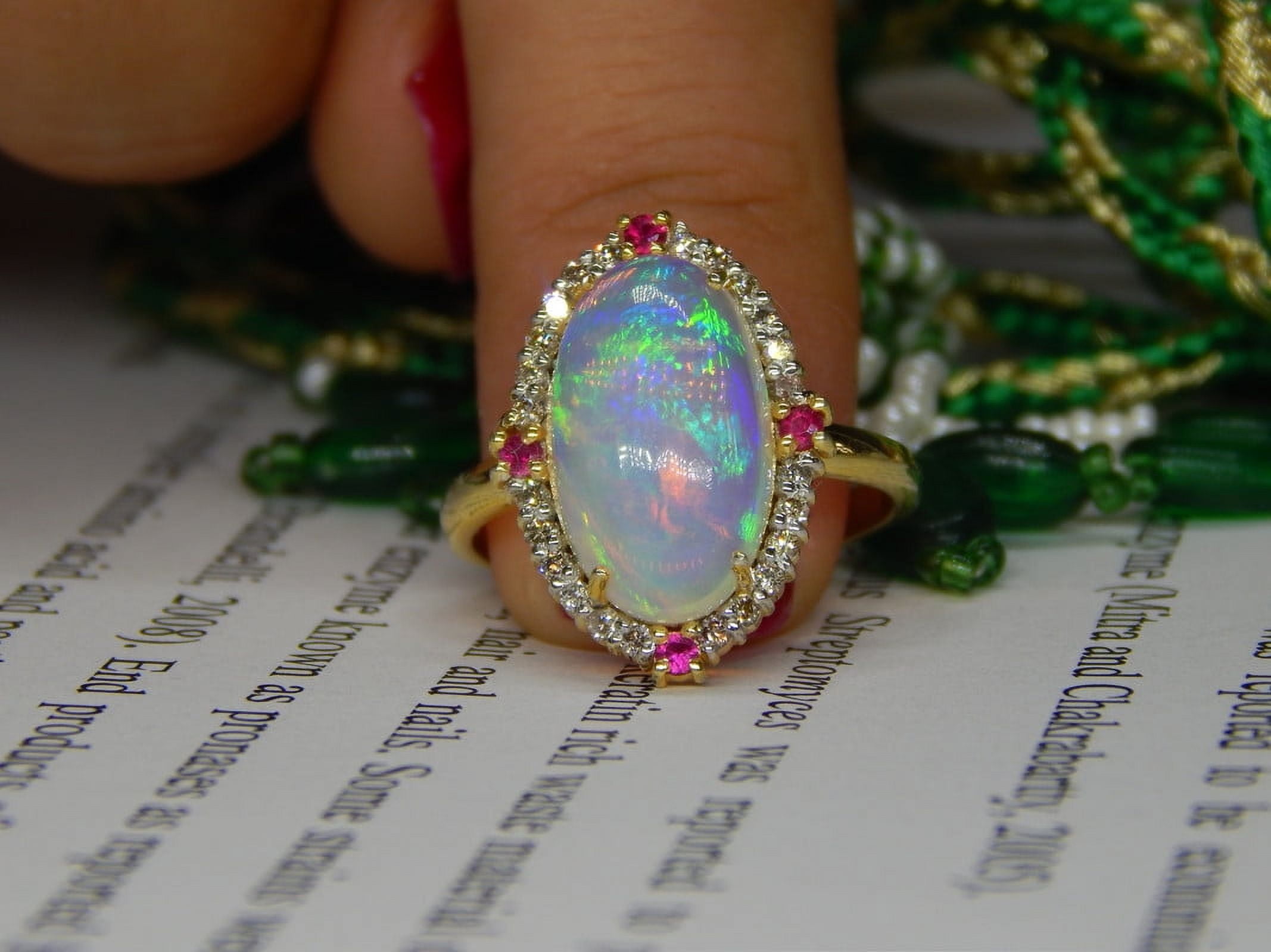 ArtpalaceByMitika Natural Fire Opal And Ruby Round Ring 925 Sterling ...