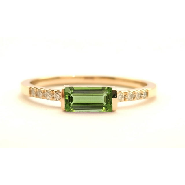 ArtpalaceByMitika Natural Peridot Ring - Diamond Cut Round , 3x5 Size ...