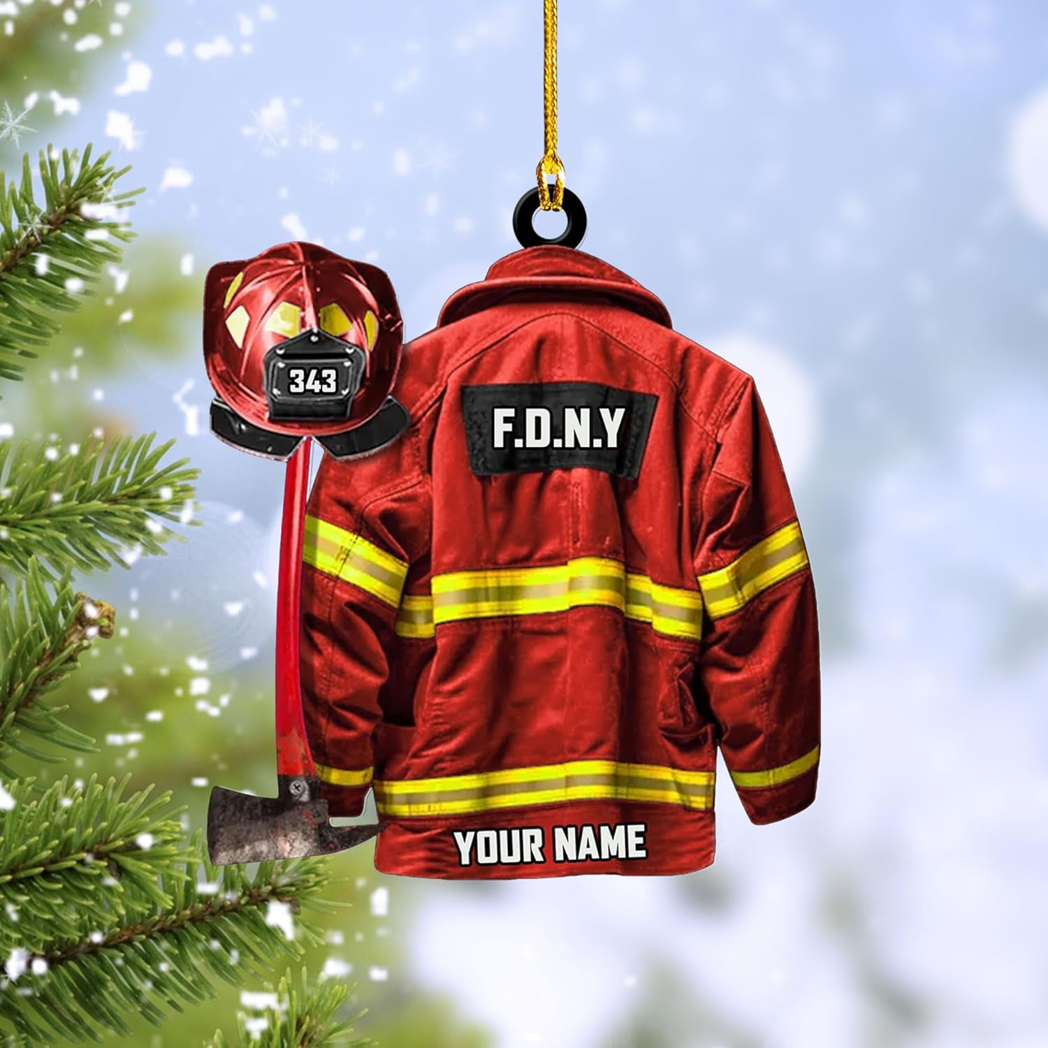 Artparel Personalized Firefighter Christmas Ornaments Fire Department ...
