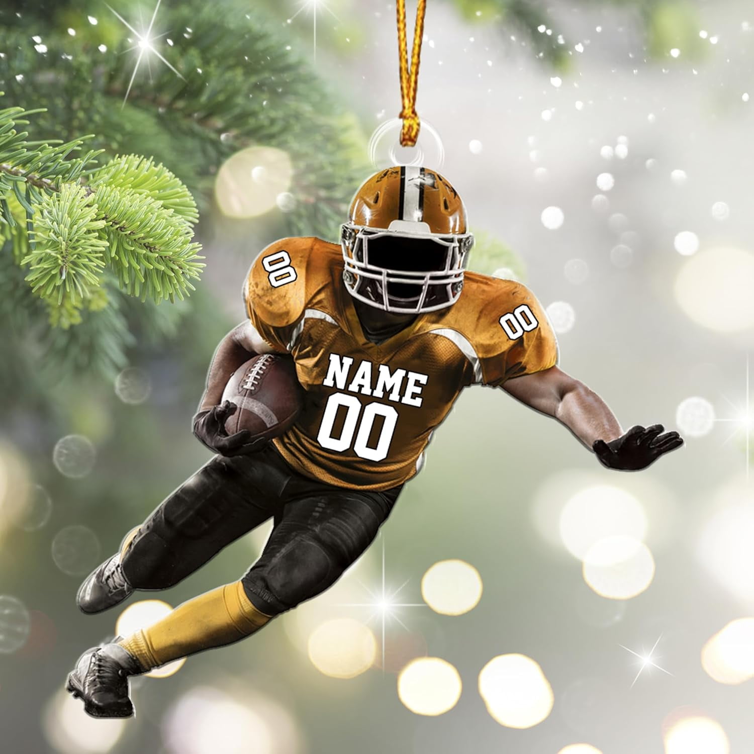 Artparel Personalized Football Ornament Customized Football Christmas ...