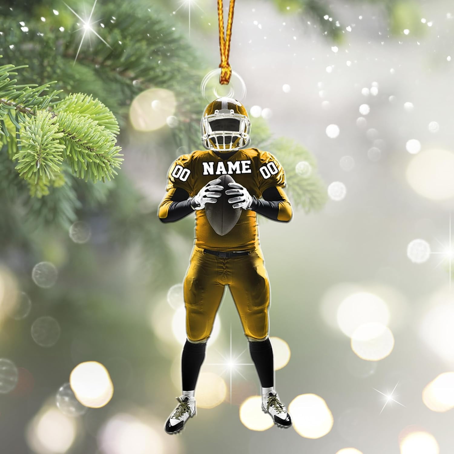 Artparel Personalized Football Ornament Customized Football Christmas ...