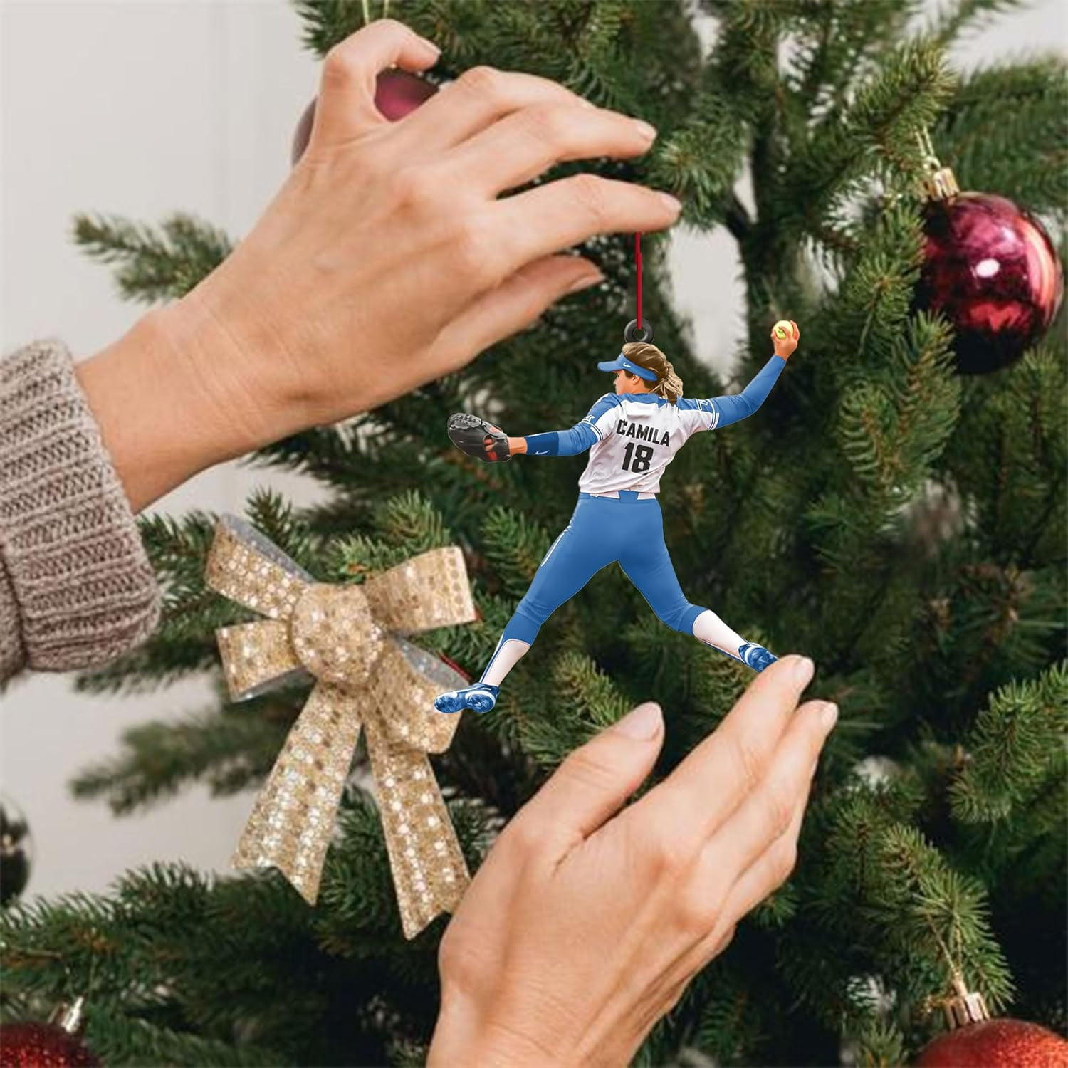 Artparel Personalized Softball Ornament Christmas Tree Decoration ...