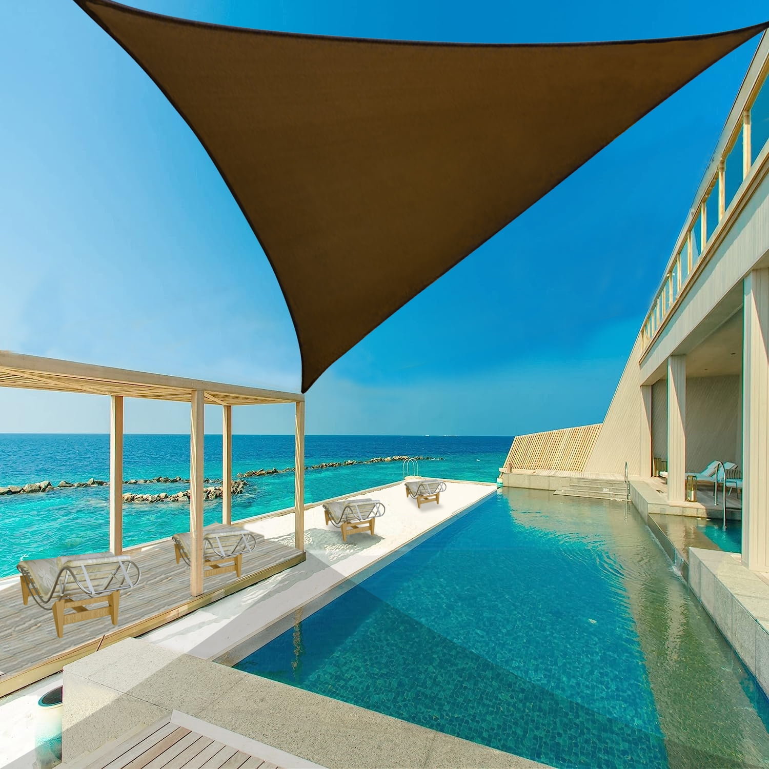 Artpuch Custom Size 19'X20'X20' Brown Sun Shade Sail Triangle Canopy ...