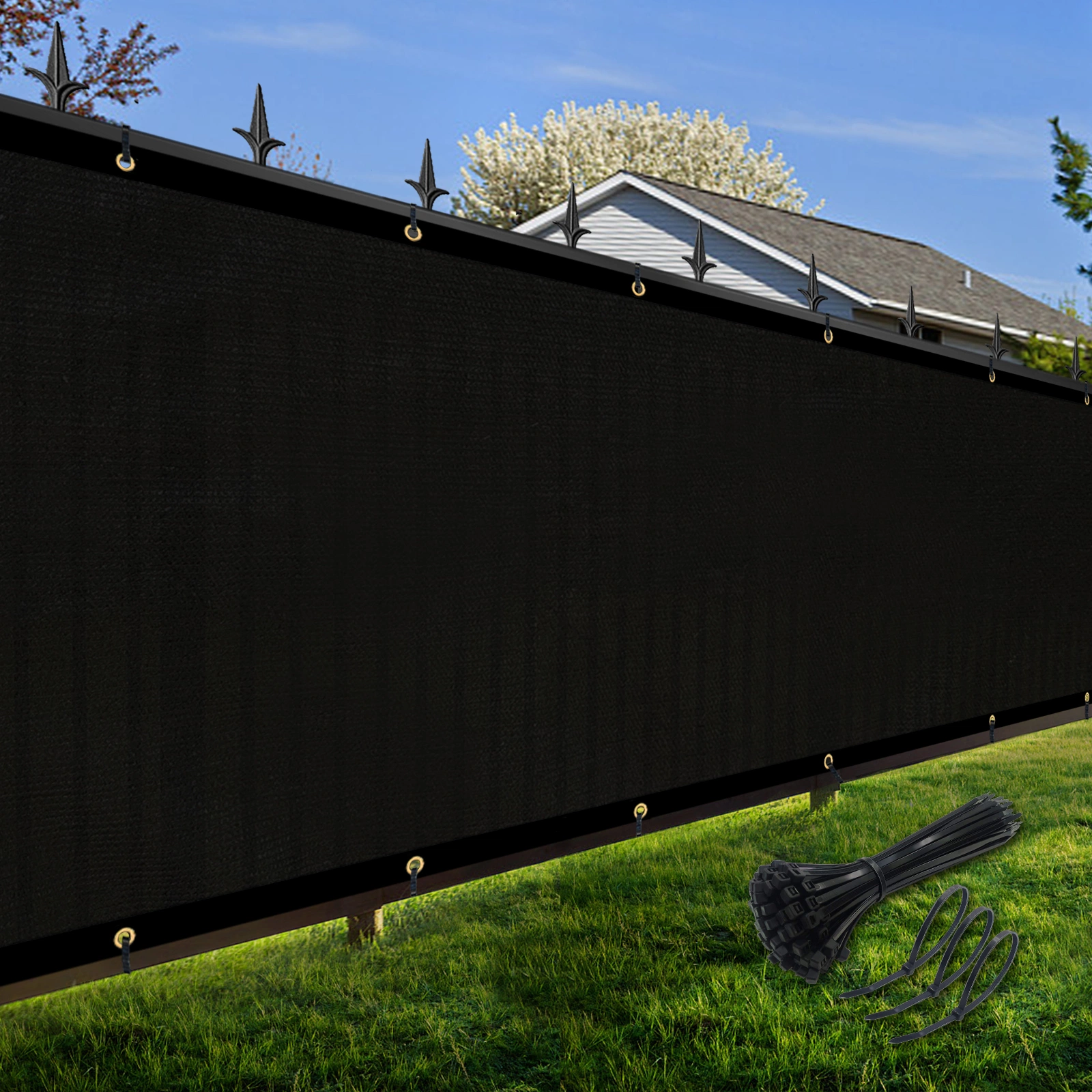 Artpuch Privacy Fence Screen Black Customized Outdoor Mesh Panels for ...
