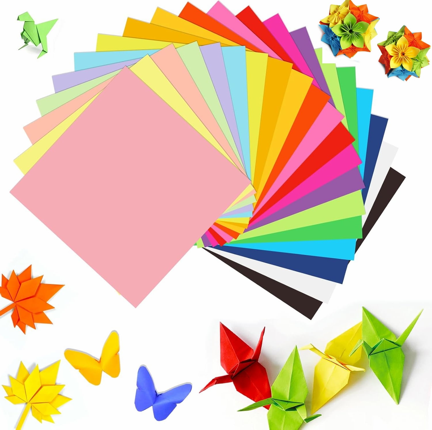 Artrylin 100 Sheets Origami Paper Double Sided Color-50 Colors - 6 x 6 ...