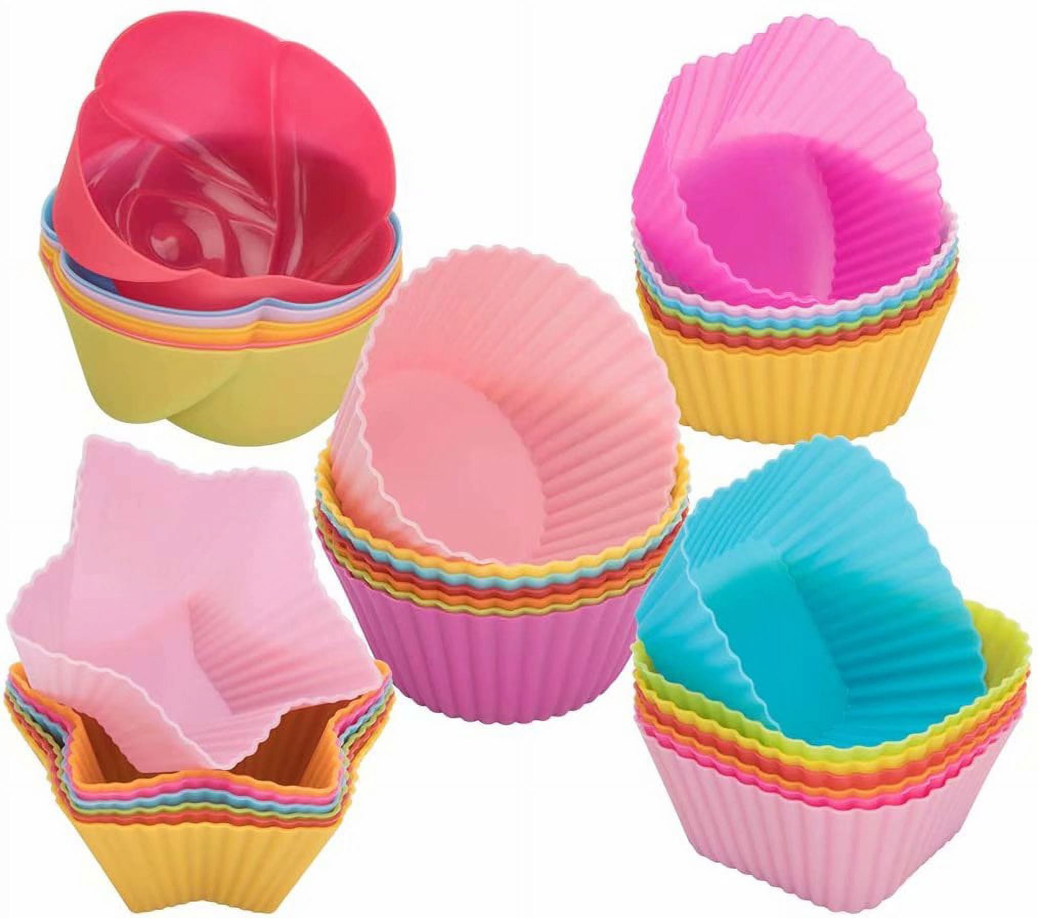 Artrylin 24 Pcs Silicone Cupcake Baking Cups, Reusable Mini Cake Cups ...