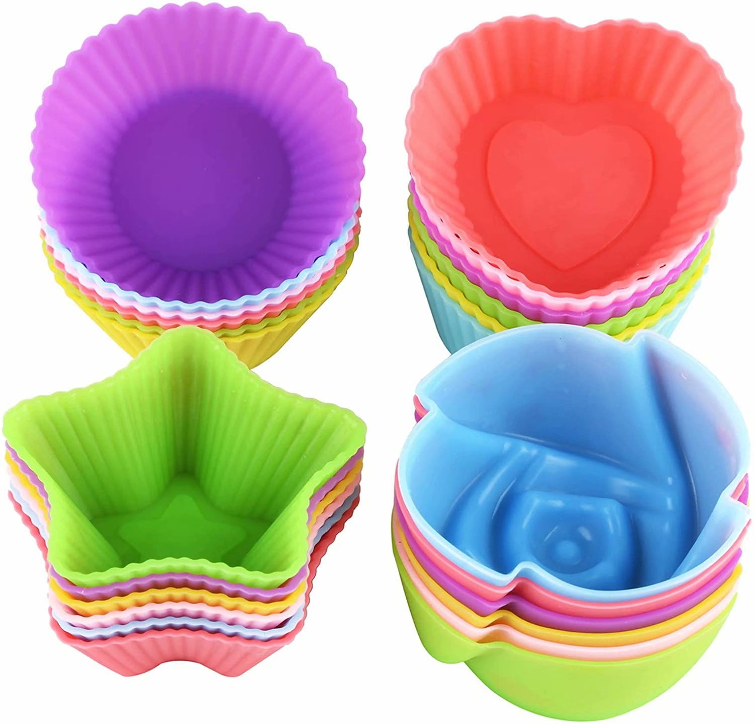 Artrylin 24PCS Silicone Cupcake Liners Reusable Baking Cups Nonstick ...