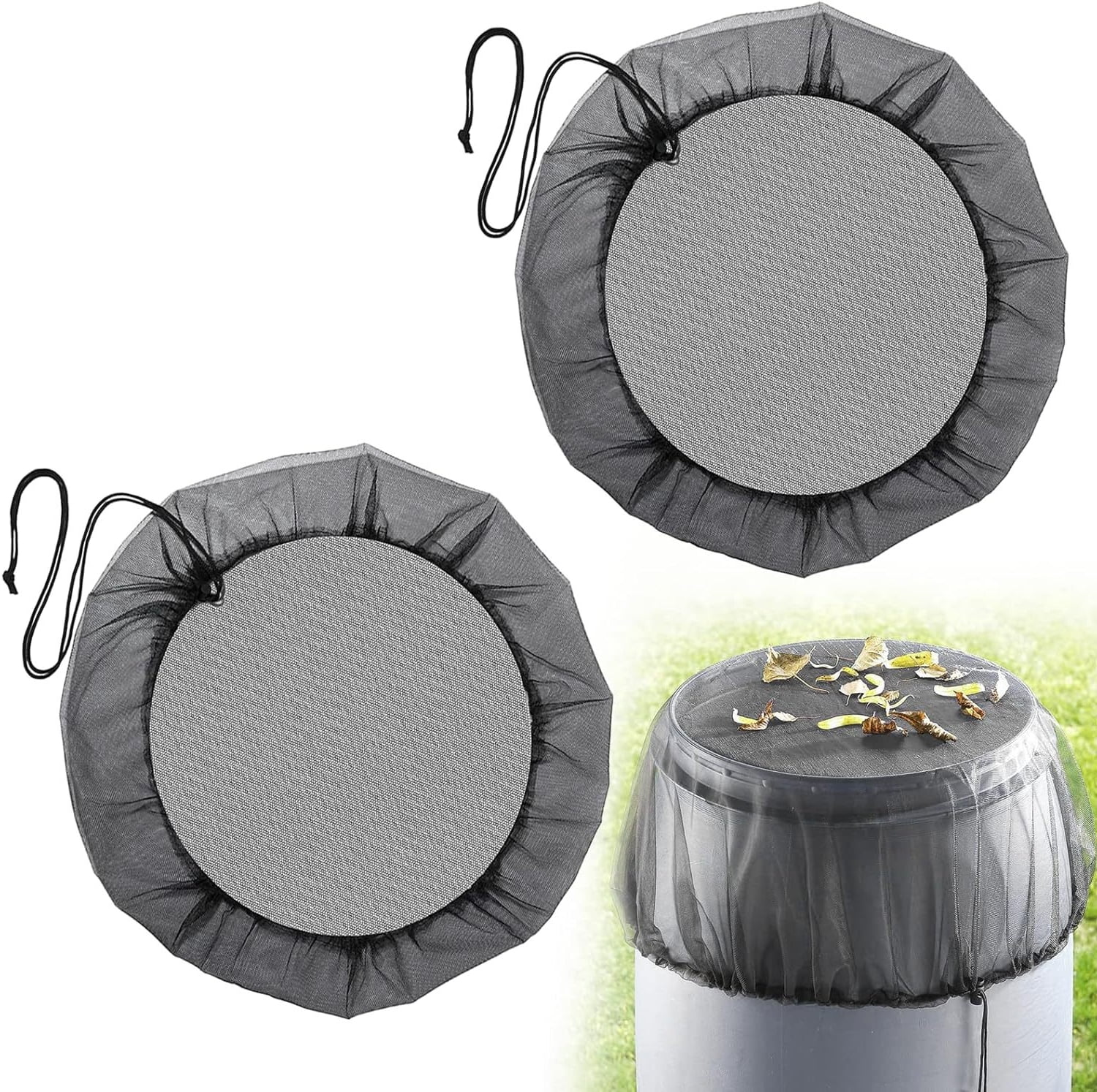 Artrylin 2Pcs 37.4in Mesh Cover for Rain Barrels - Rain Barrel Netting ...