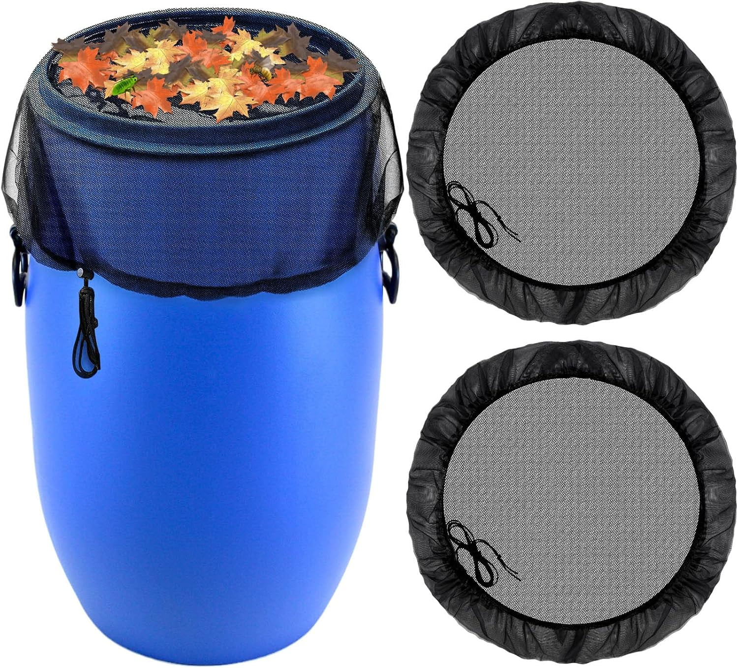 Artrylin 2Pcs Mesh Cover for Rain Barrels,Black 80cm Rain Barrels ...