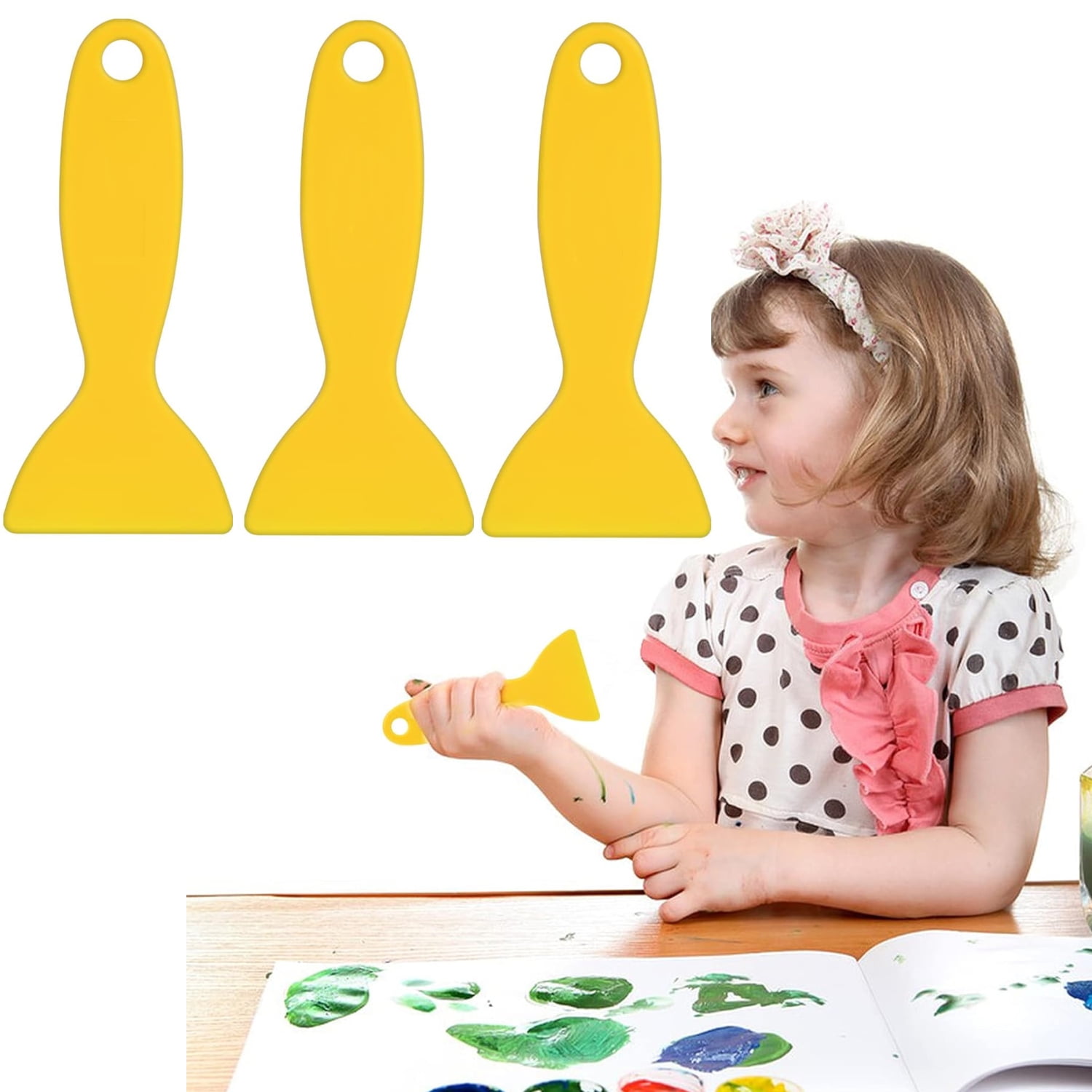 Artrylin 3Pcs Plastic Scraper,Spatula Paint Scrapers Flexible Resin ...