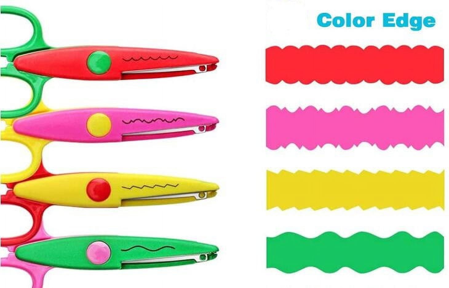 Artrylin Colorful Decorative Safety Scissors with Glitter Paper, 5 ...