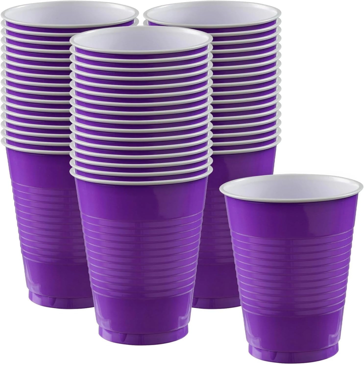 Artrylin 50Pcs Disposable Plastic Cups, 16 oz / 500 ml Purple Colored ...