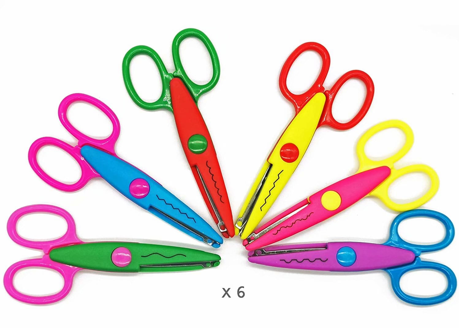 Artrylin Craft Scissors Decorative Edge, 6 Pack, Craft Scissors, Zig ...