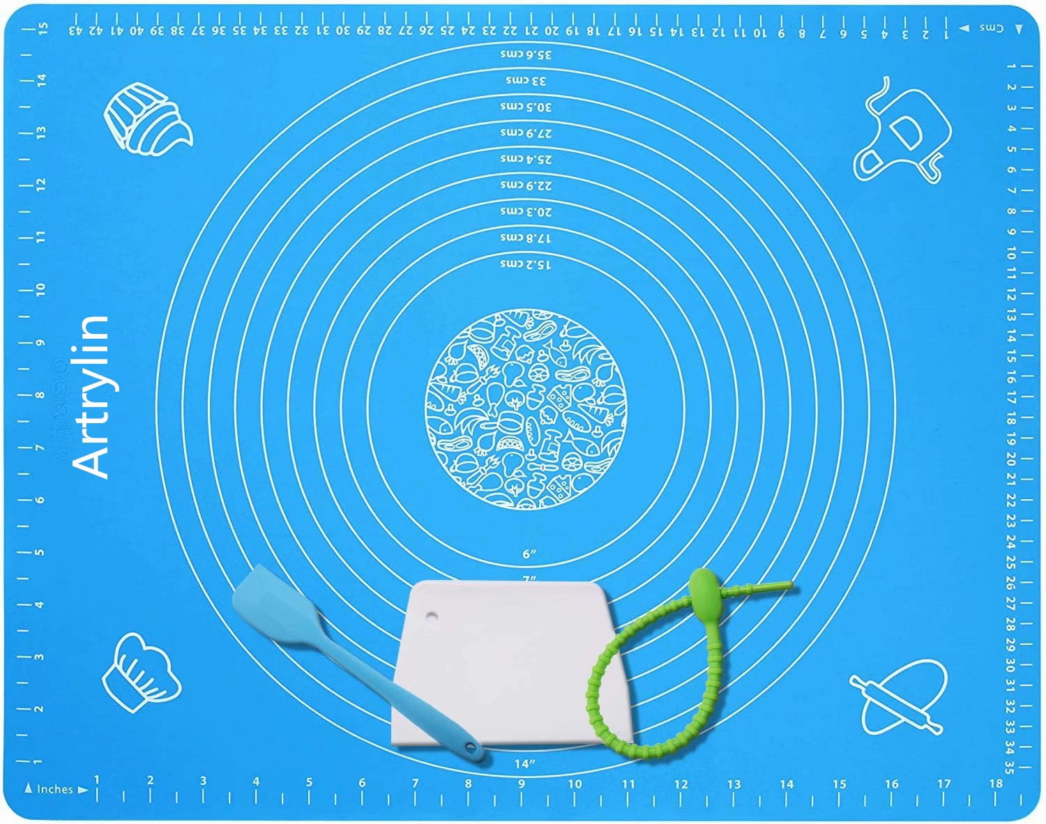 Artrylin Large Silicone Pastry Baking Mat with Measurements 20" x 16 ...