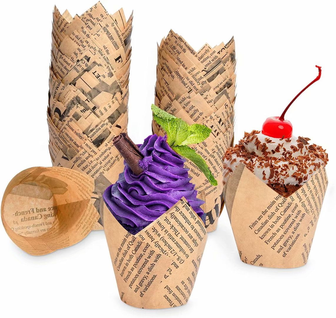 Artrylin Newspaper Tulip Baking Cups Cupcake Liners Muffin Liners ...