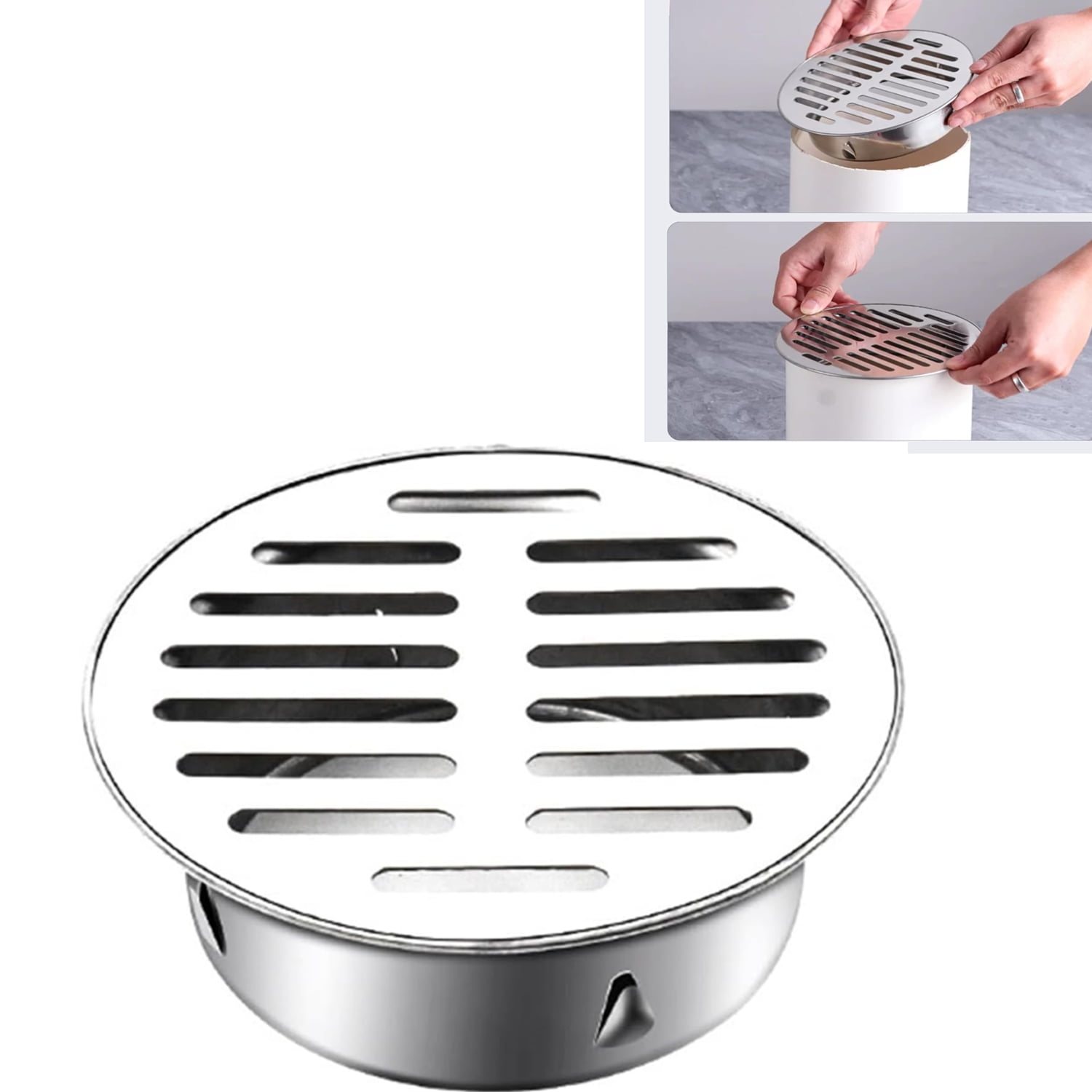 Artrylin Removable Floor Drain Cover,Stainless Steel Round Flat Drain ...