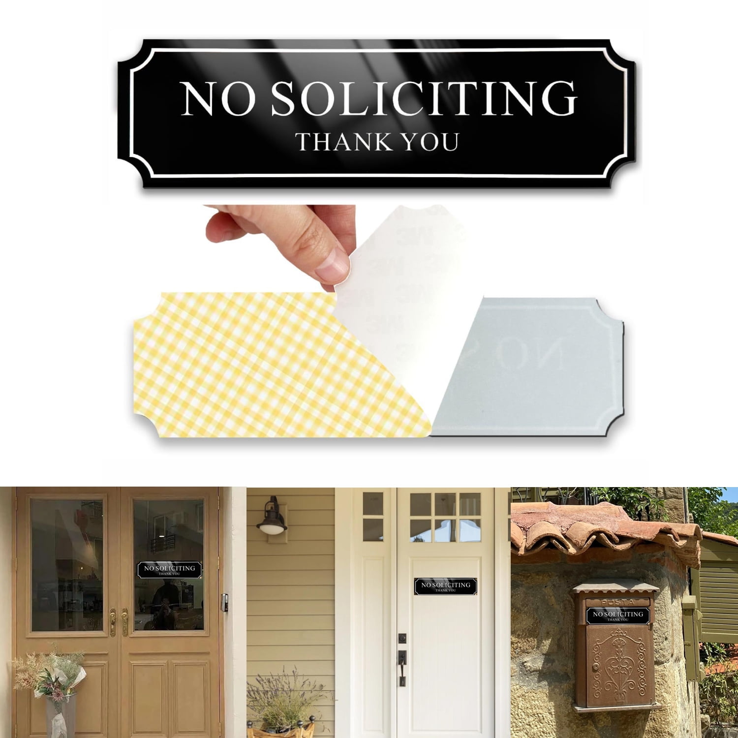 Artrylin No Solicting Sign, Acrylic No Soliciting Sticker for House ...