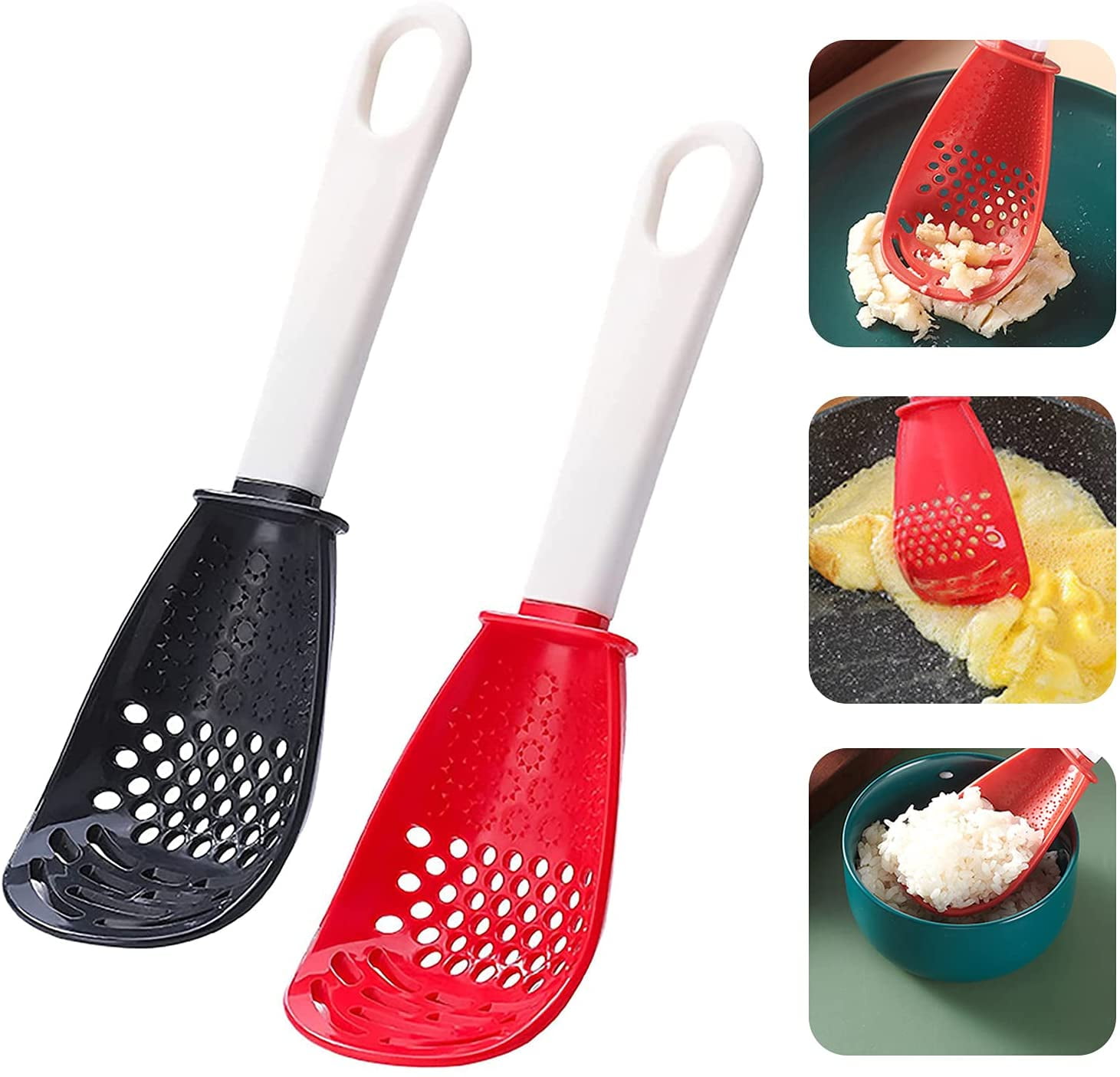 Artryln Multifunctional Cooking Spoon,2 PCS Silicone Skimmer Scoop ...