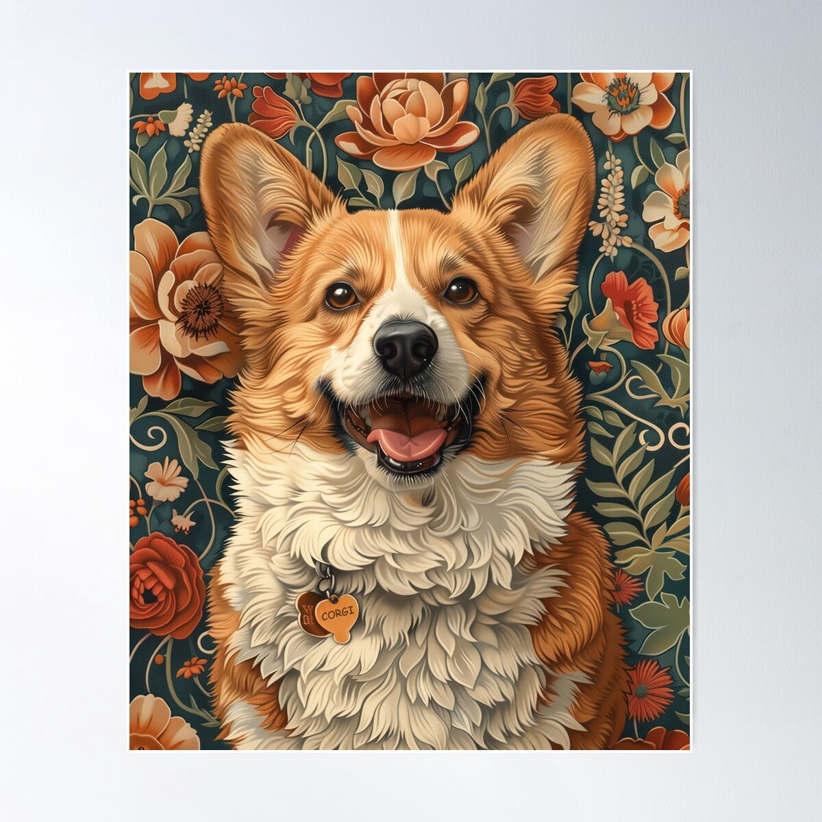 Arts And Crafts Welsh Corgi Poster Wall Art, Modern Wall Decor For ...