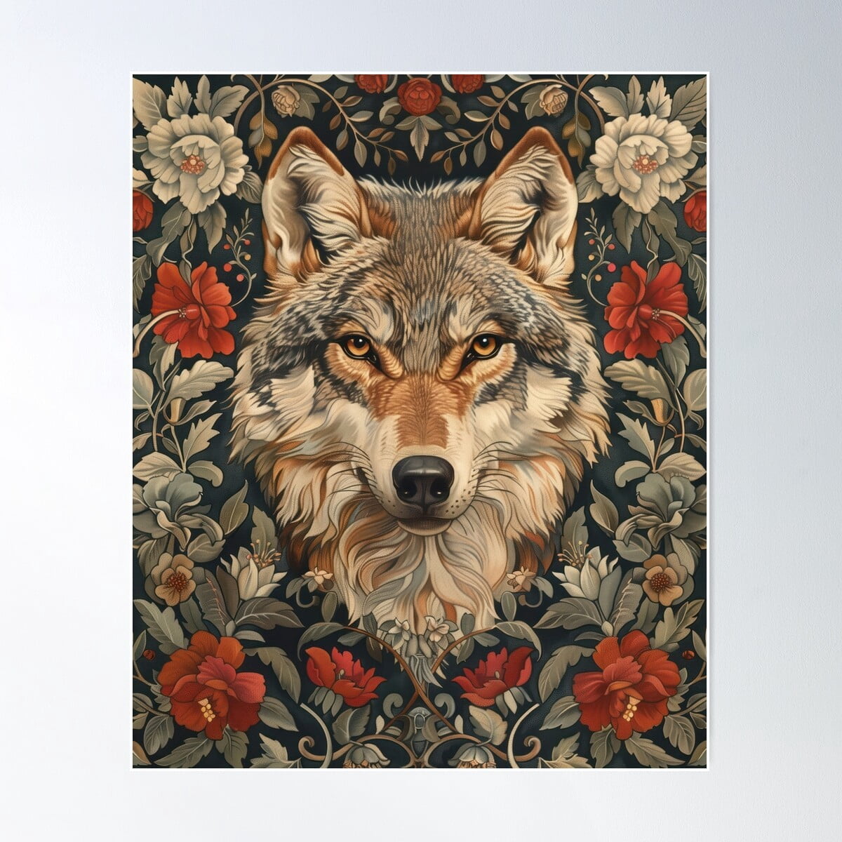 Arts And Crafts Wolf Poster Wall Art, Modern Wall Decor For Living Room ...