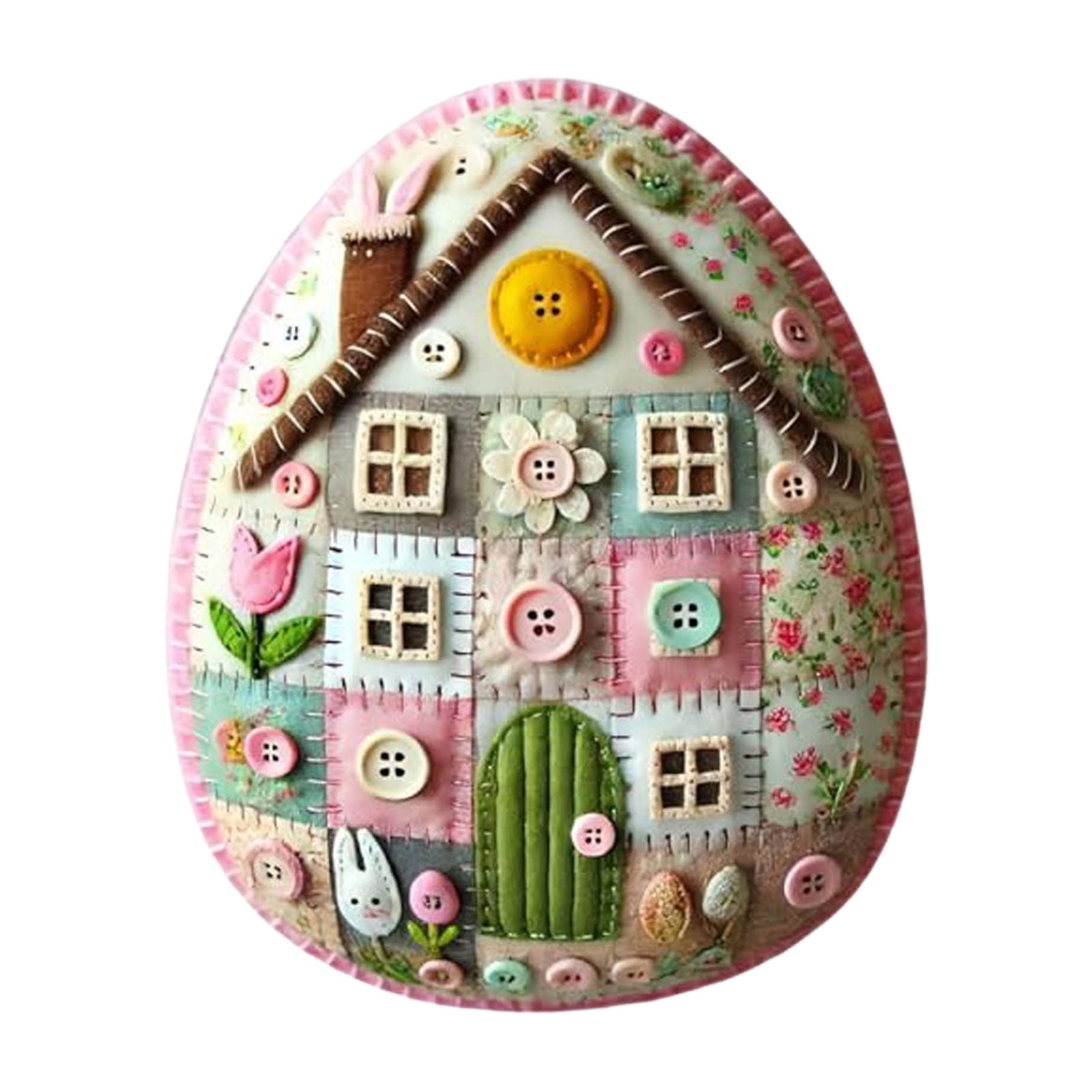 Arts & Crafts DIY Patchwork Egg Kit Handmade Embroidered Easter Eggs Craft Set with Material ...