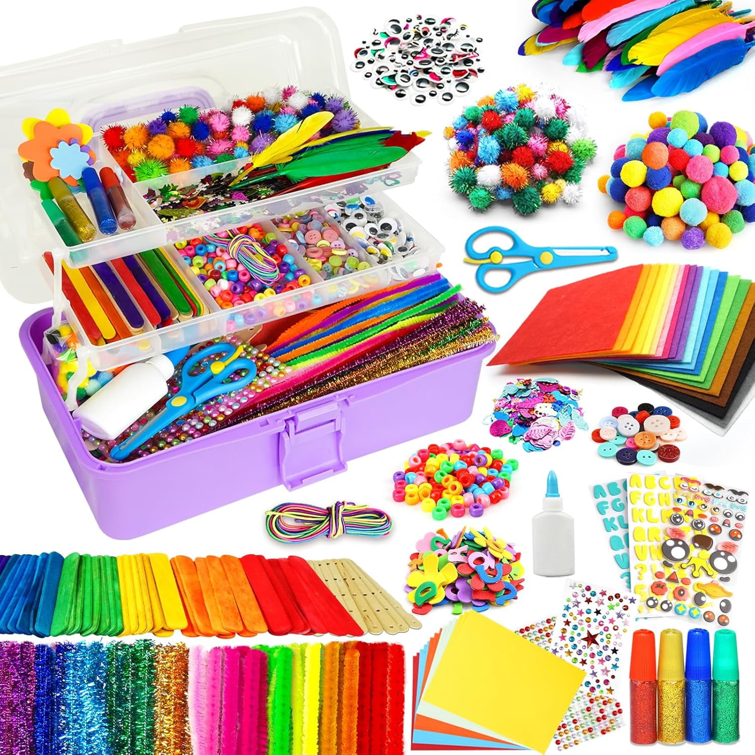 Arts and Crafts Supplies for Kids - Easter Craft Kit with Glitter Glue ...