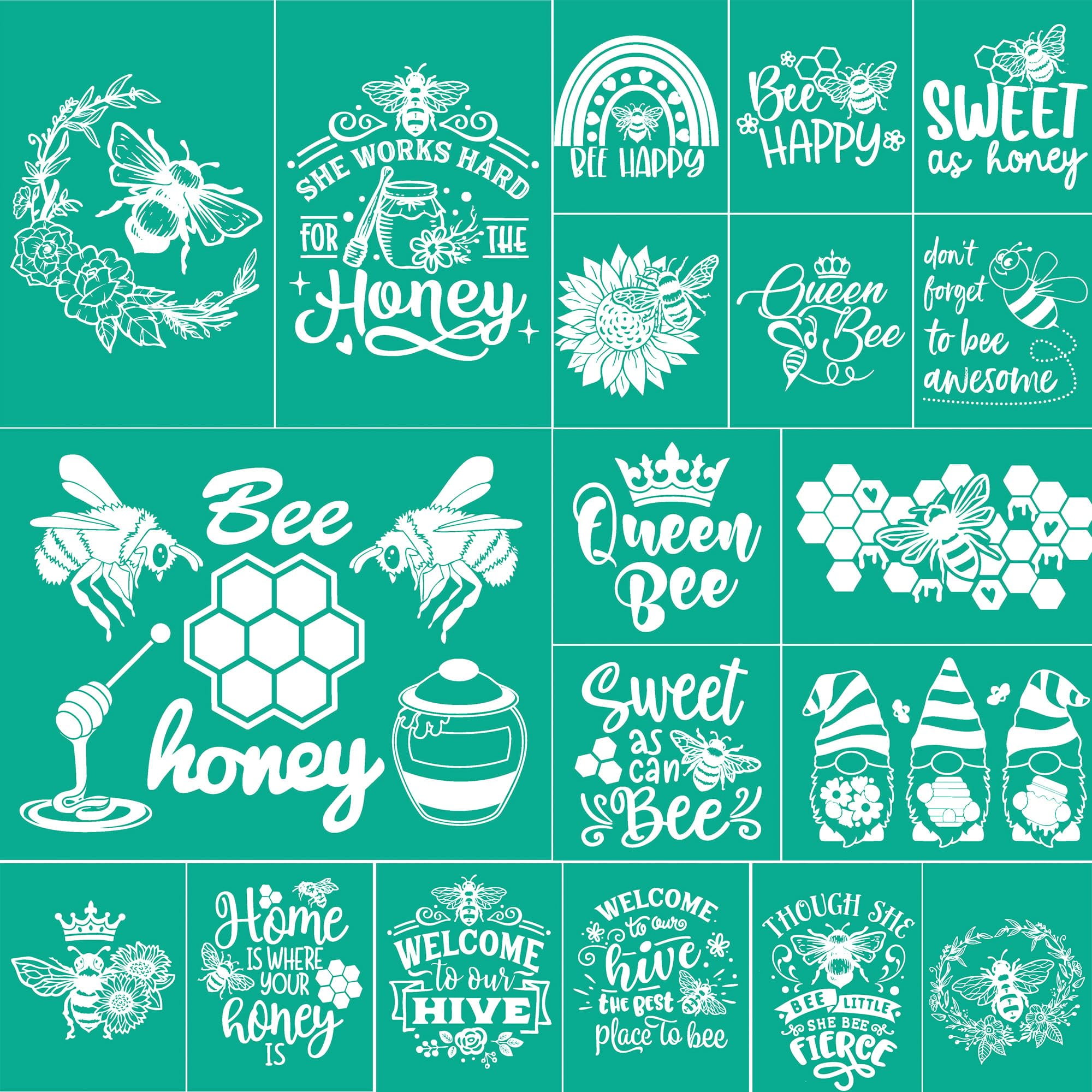 Artstencils Bee Stencils,Self-Adhesive Reusable Mesh YPF5 Silk Screen ...