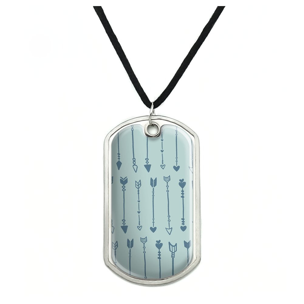 Artsy Arrows Hand Drawn Sketchy Pattern Military Dog Tag Pendant ...