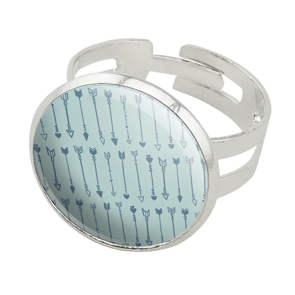 Artsy Arrows Hand Drawn Sketchy Pattern Silver Plated Adjustable ...