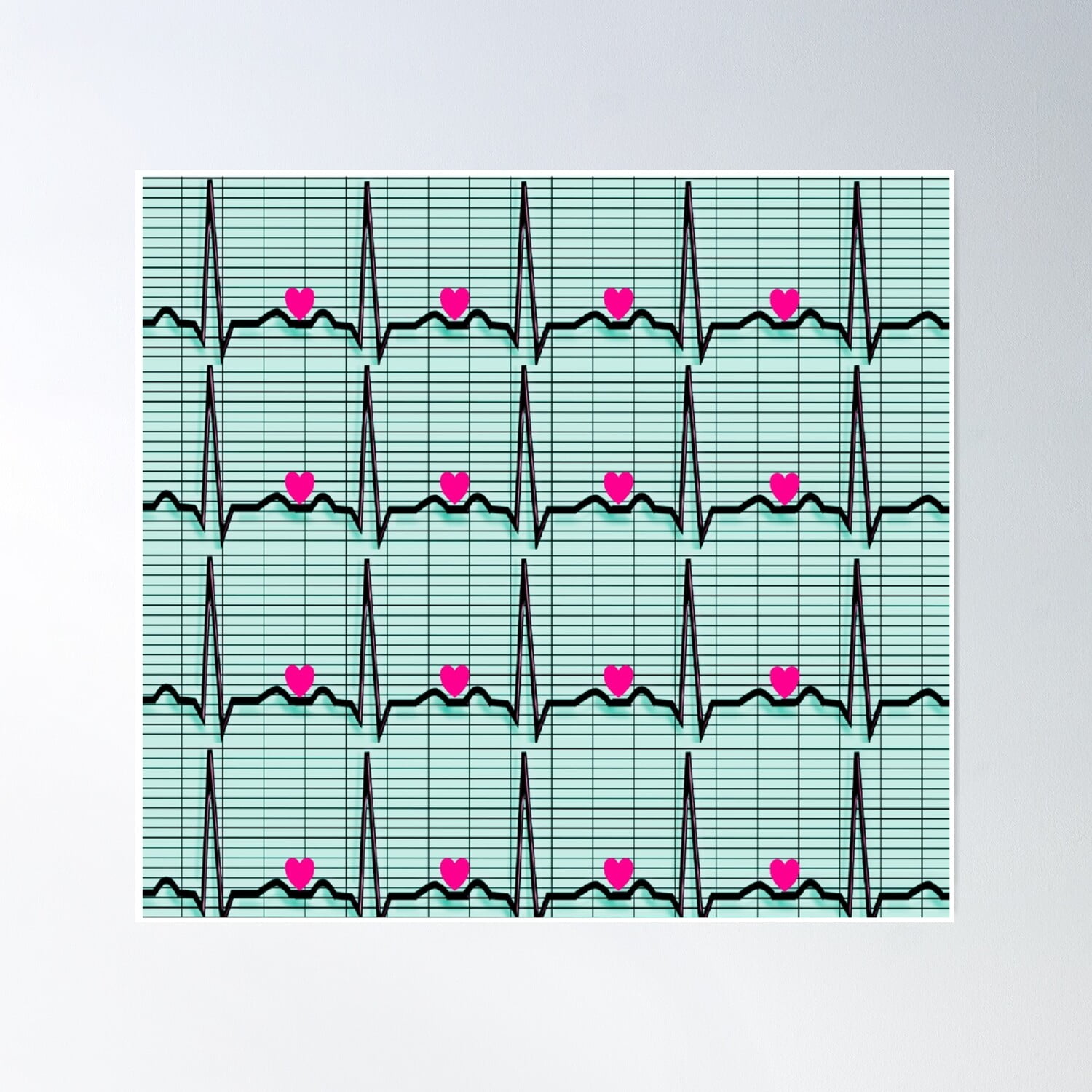 Artsy Cardiac Rhythm (Nsr) Poster Wall Art, Modern Wall Decor, 24x24 ...