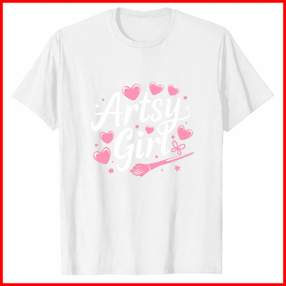 Artsy Creative Pink Artistic Design Fashion Style Graphic Tee Shirt,for ...