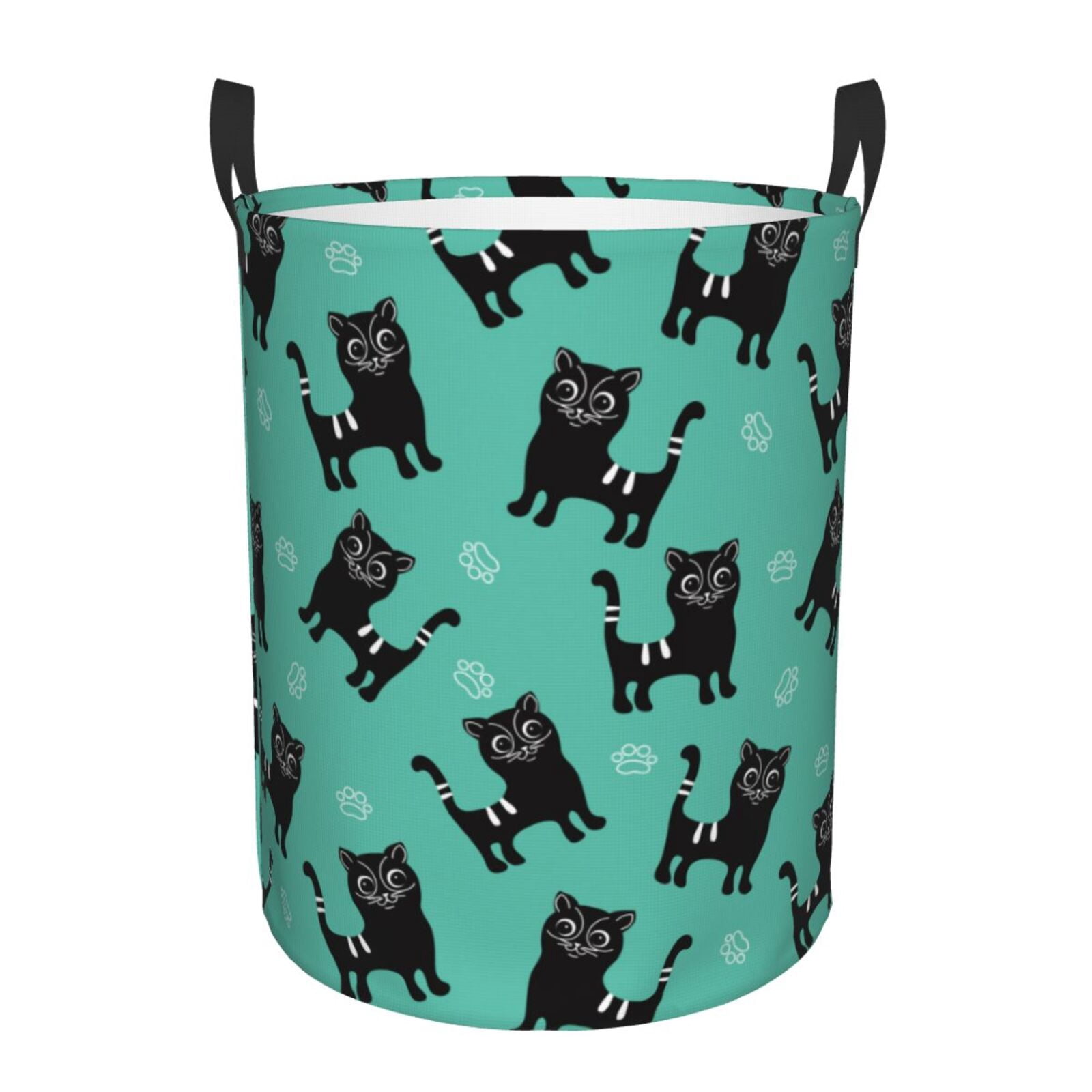 Artsy Cute Cat Black Laundry Basket, Laundry Hamper Waterproof Laundry ...
