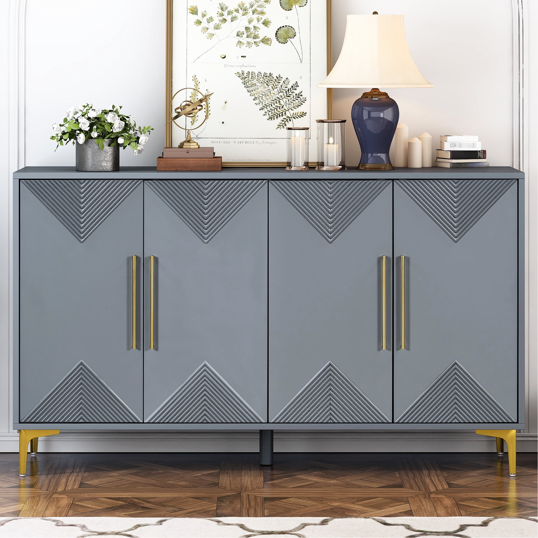 Artsy Four-Door Storage Unit | Hold Various Items in Hallway | Durable ...
