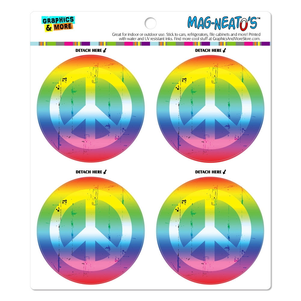 Artsy Peace Sign Symbol Rainbow MAG-NEATO'S(TM) Car/Refrigerator Magnet ...