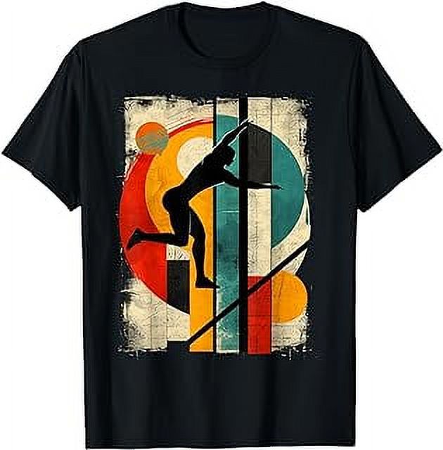 Artsy Pole vaulter on Abstract Art Pole Vault T-Shirt - Walmart.com