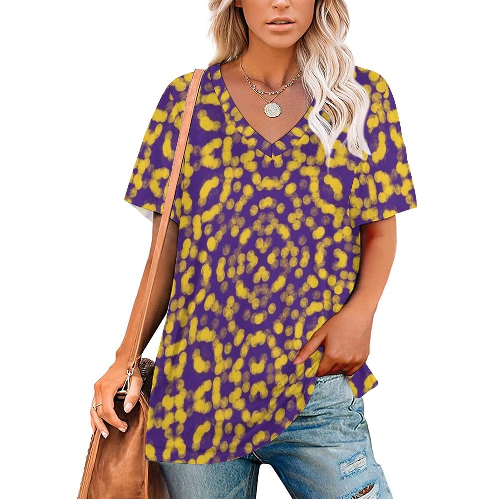 Artsy Purple And Gold Yellow Game Day Pattern New Fashion Zip Off ...
