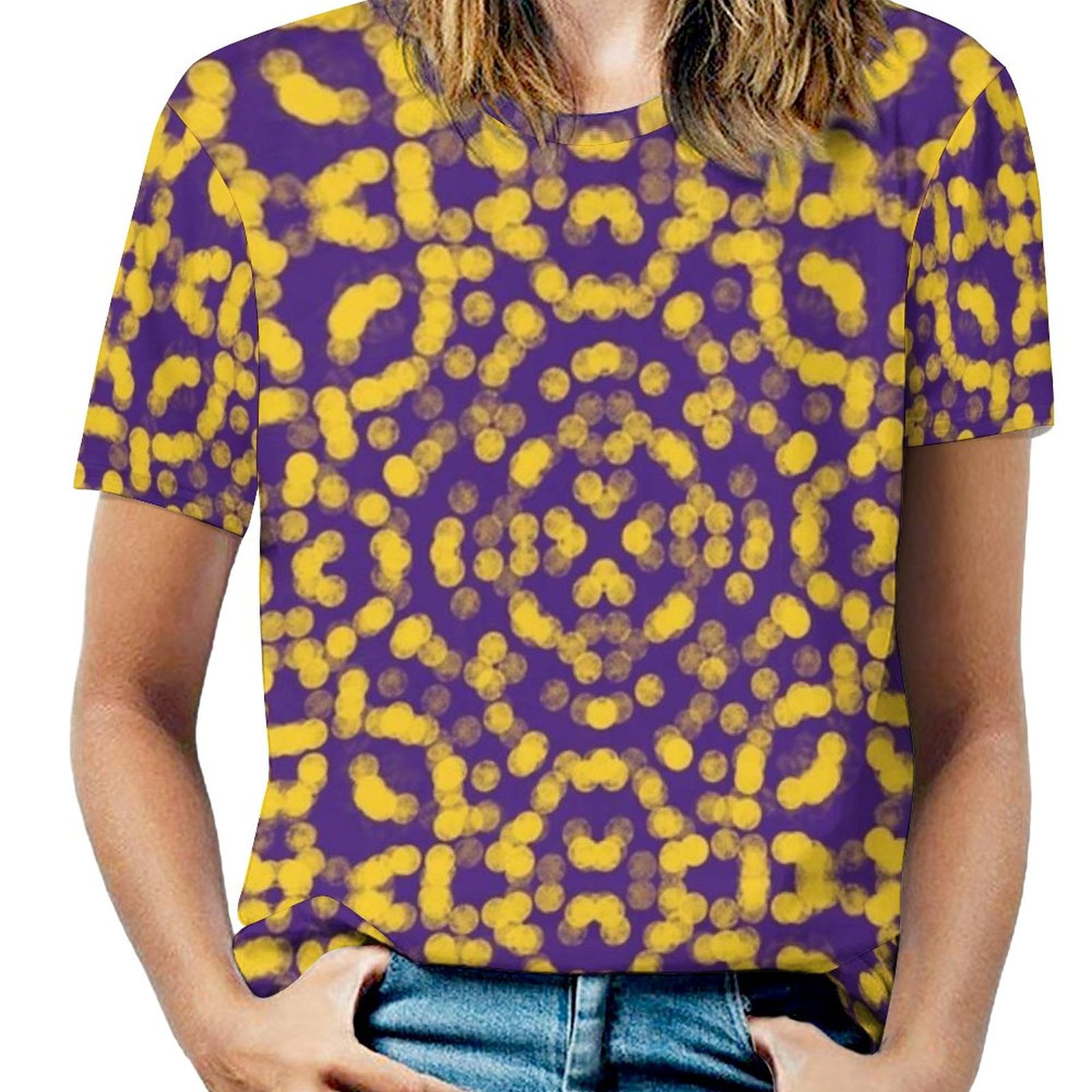 Artsy Purple And Gold Yellow Game Day Pattern New Fashion Zip Off ...