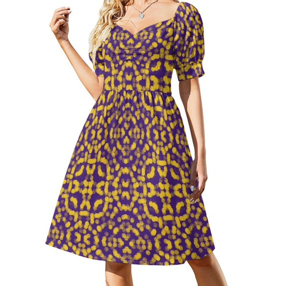 Artsy Purple and Gold Yellow Game day Pattern Dress evening dress woman ...