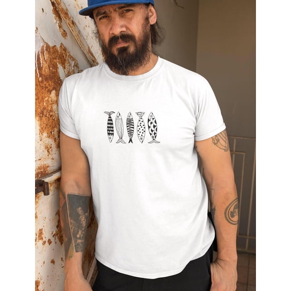 Artsy Sardine T-Shirt: Hand-Drawn Style Fish Design - Walmart.com