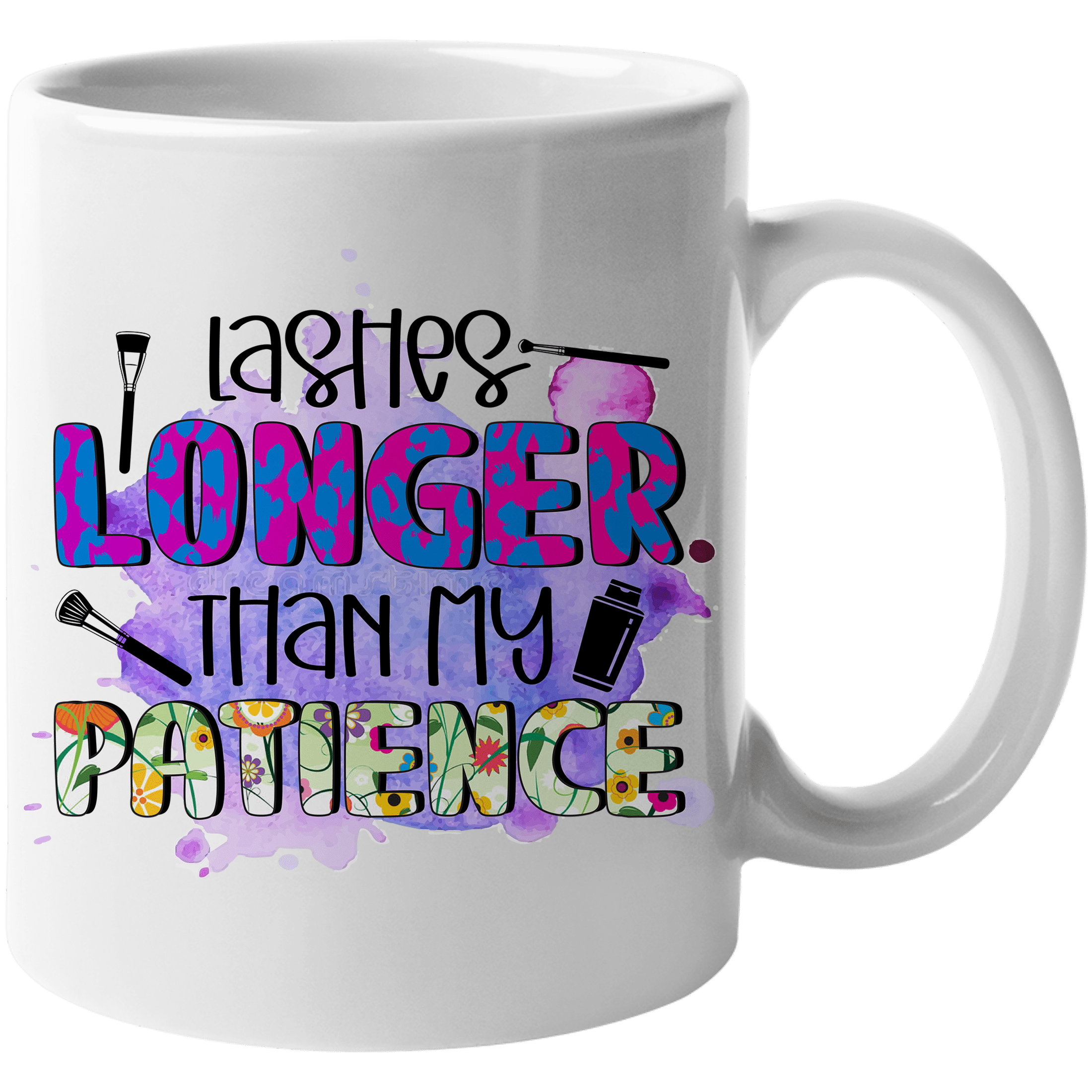 Artsy Watercolor Lashes Longer Than My Patience Quote Text & Girly ...