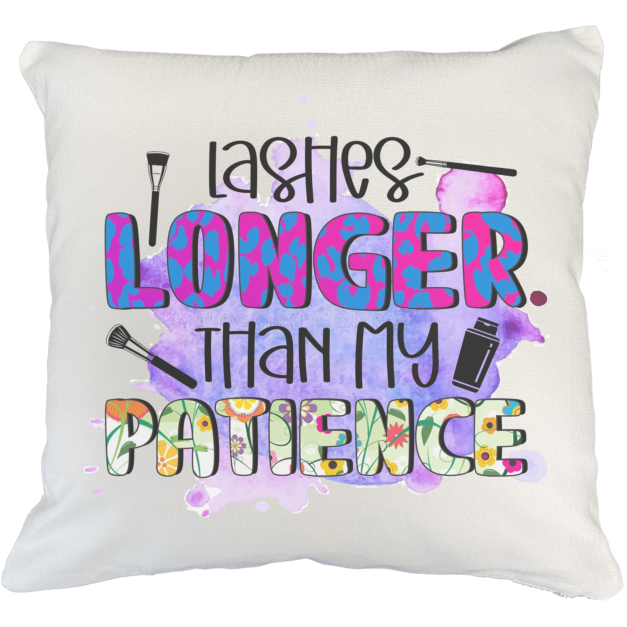 Artsy Watercolor Lashes Longer Than My Patience Quote Text & Girly ...