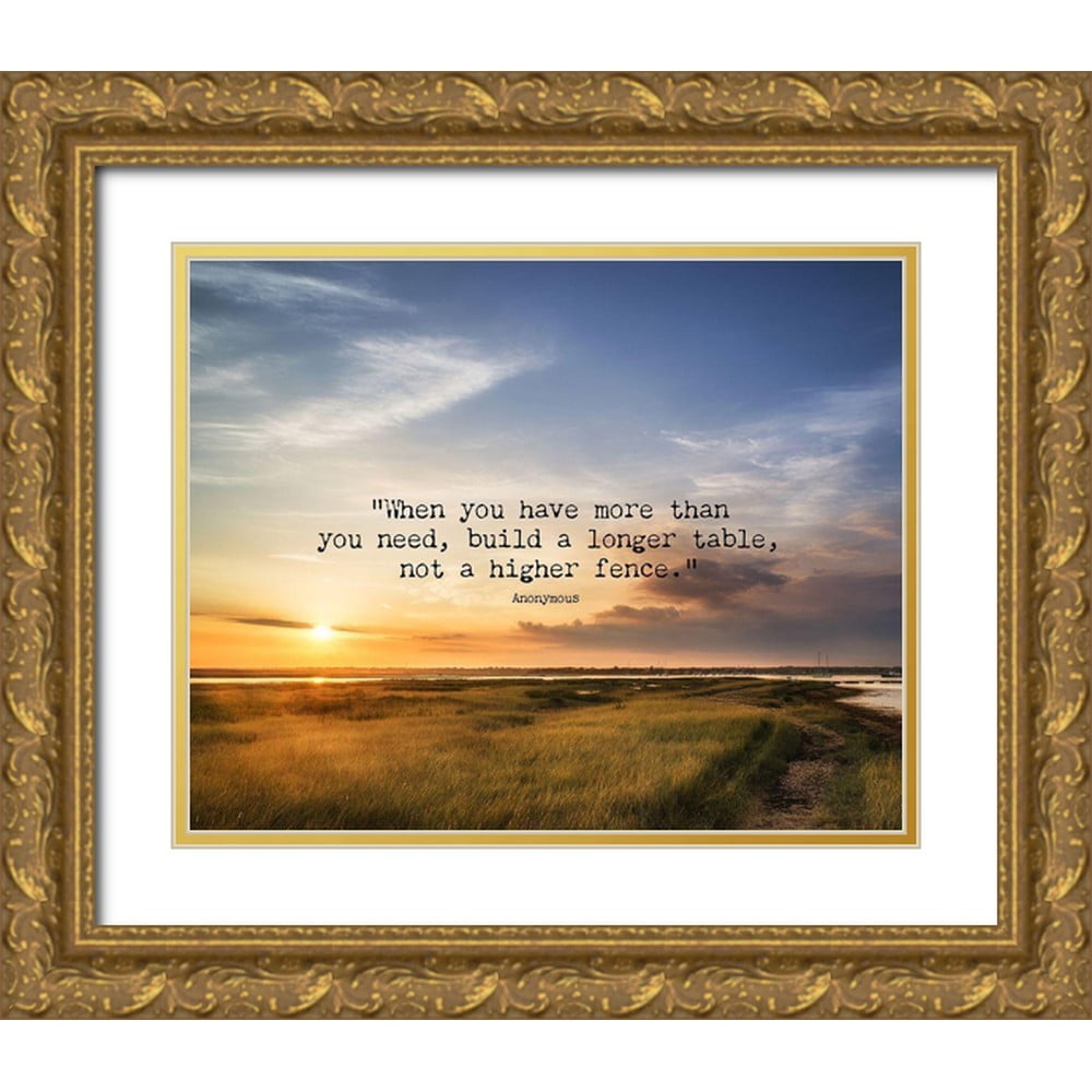 ArtsyQuotes 14x12 Gold Ornate Wood Framed with Double Matting Museum ...